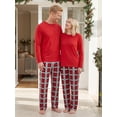 Nibbcoa Family Matching Pajamas Set Classic Plaid Long Sleeve Round ...