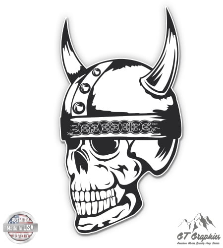 Viking Helmet - 8" Vinyl Sticker - For Car Laptop I-Pad - Waterproof ...