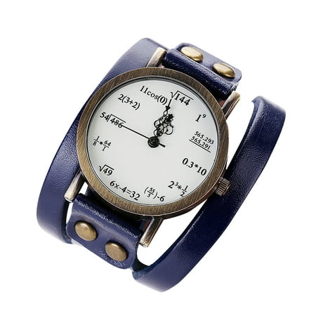Dalazy Women Girls Leather Watch Math Formula Equation Watch Women ...