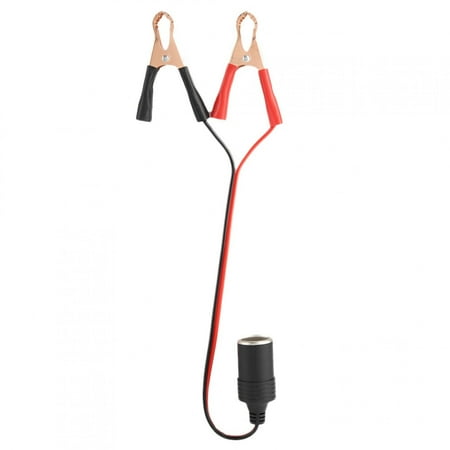 Acouto Car Lighter Female Socket Adapter To Battery Clip Clamp Cable ...
