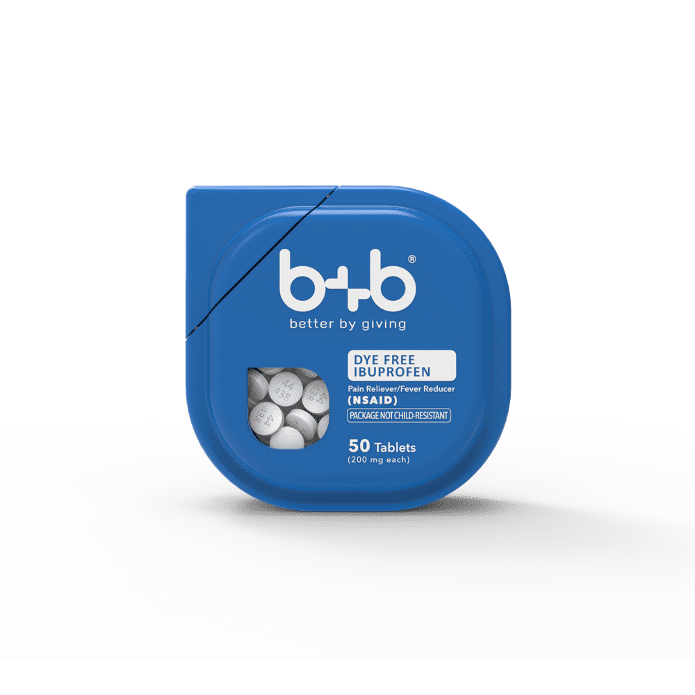 b+b Dye-Free IBUPROFEN Tablets | Pain Reliever + Fever Reducer | No ...