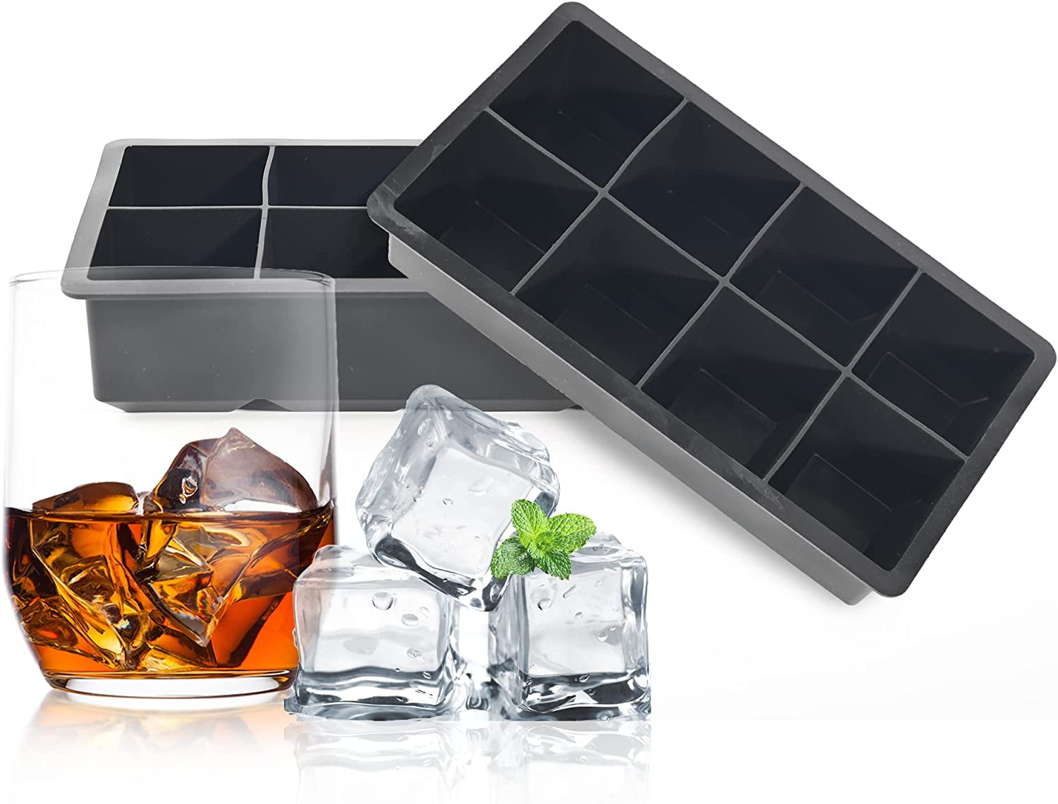 Large Ice Cube Tray Flexible Ice Cube Mold Ice Cube Tray Silicone Ice ...