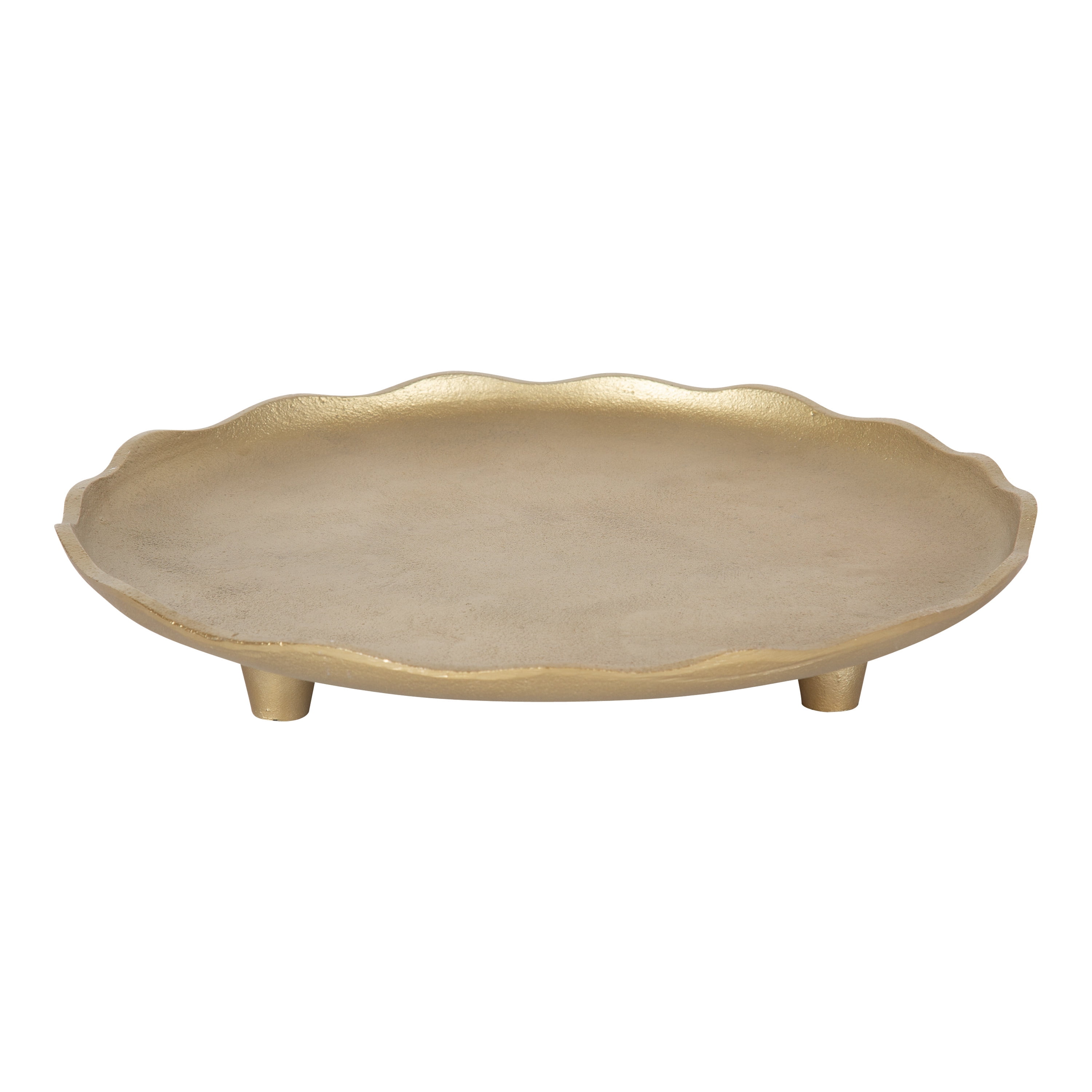 Kate and Laurel Alessia Modern Decorative Scalloped Round Footed Metal ...