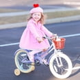 ACEGER 18 Inch Girls Bike with Basket, Purple, Training Wheels, Ages 7 ...