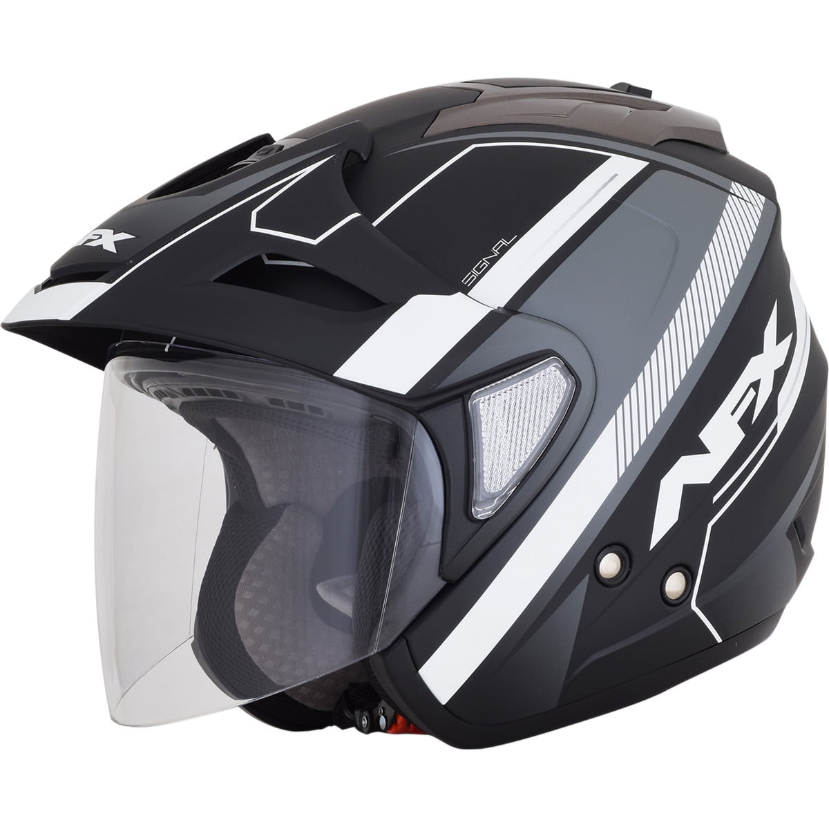AFX FX-50 Open Face Helmet (Signal Black/White Matte, Large) - Walmart.com