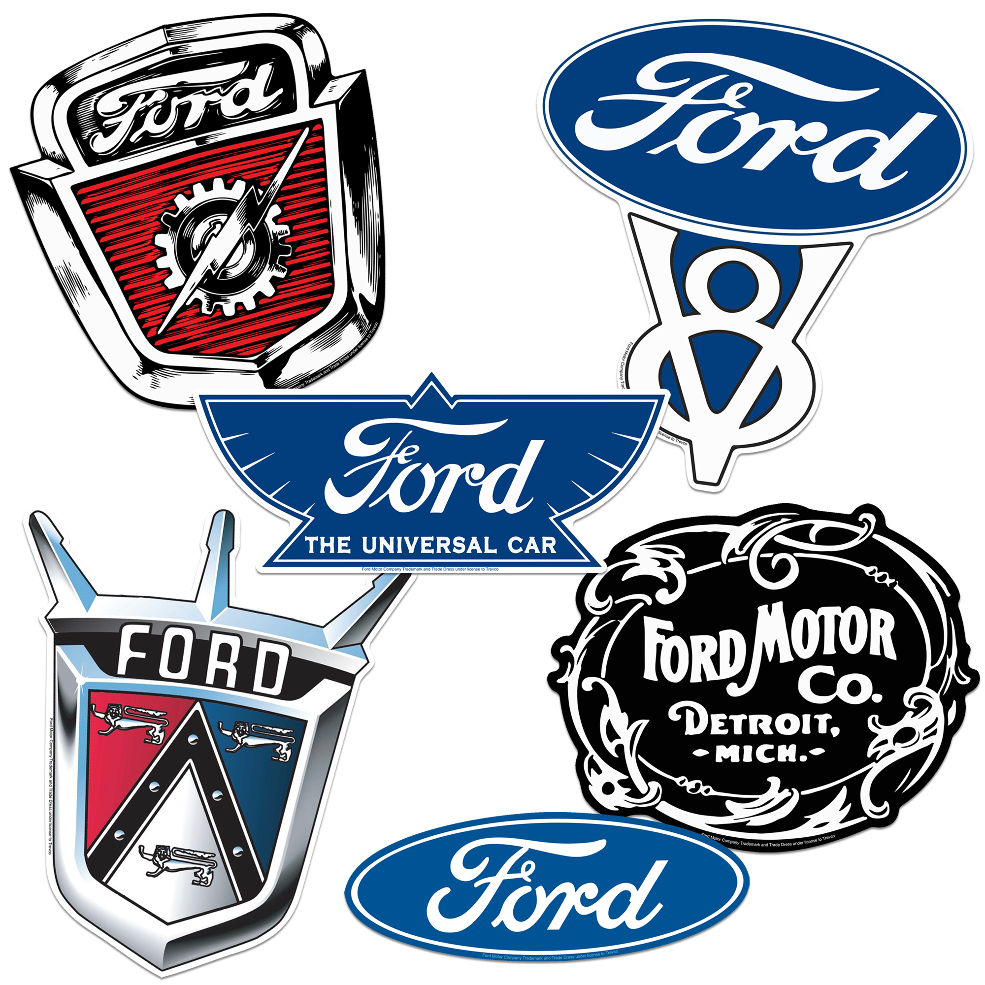 Ford Logos Vinyl Large Deluxe Stickers Variety Pack - Laptop, Water ...