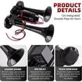 1-Set 150dB Dual-Tone Air Horn Kit with 12V Compressor for Cars SUVs ...