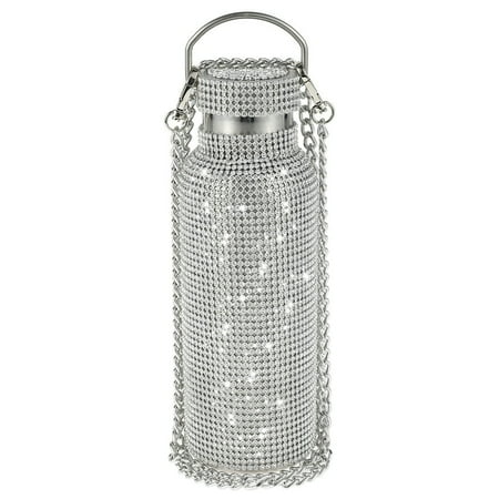 AMERTEER Rhinestone Water Bottle 304 Stainless Steel Sparkling Thermos ...