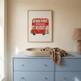 Affixzi Red Bus Wall Art, Animal Room Decor, Safari Playroom Poster ...