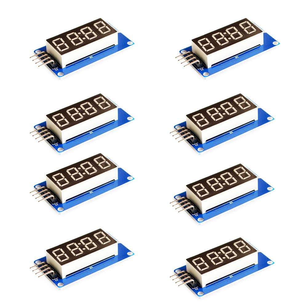 Treedix 8pcs TM1637 4-Digit Co-Anode Digital Tube Display Module Red ...