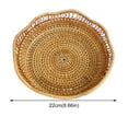 Fruit Wicker Storage Bowls Natural Woven Serving Bowls Decorative For Kitchen Counter Organizing