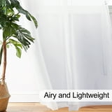 XWZO White Sheer Curtains, 72 Inch Length 2 Panels Set with Tiebacks, Grommet Semi Transparent ...