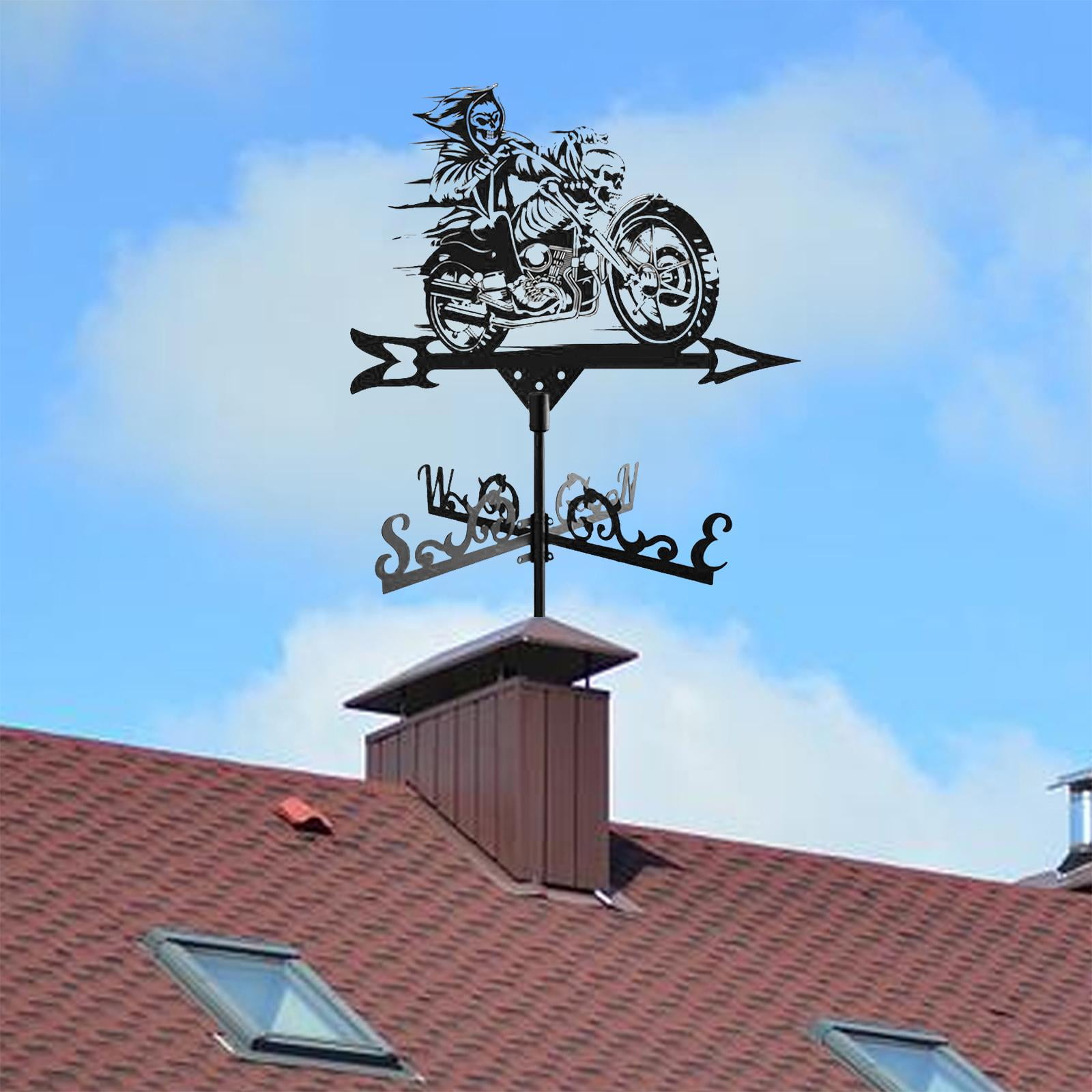 Stainless Steel Weather Vane, Metal Motorcycle Wind Vane Outdoor ...