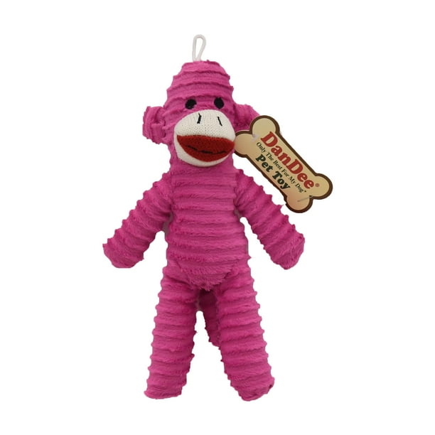 9.75inch Plush Corduroy Squeaky Blue Sock Monkey Pet Toy - Walmart.com ...