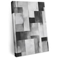 Abstract Block Canvas Wall Art for Living Room, Minimalist Black Gray ...