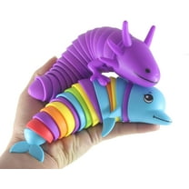 Set of 2 Dolphins Wiggle - Large Articulated Jointed Moving Slug Toy ...