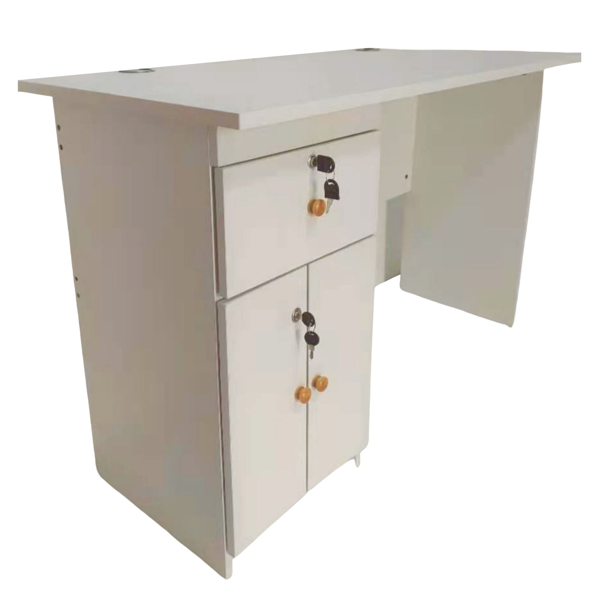 Escritorio Funcional Blanco 120 Cm Con Cajones Bajo Llave | Knasta Chile