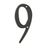 Hy-Ko 4 Inch House Address Number 9, Black Textured Plastic with Nails ...
