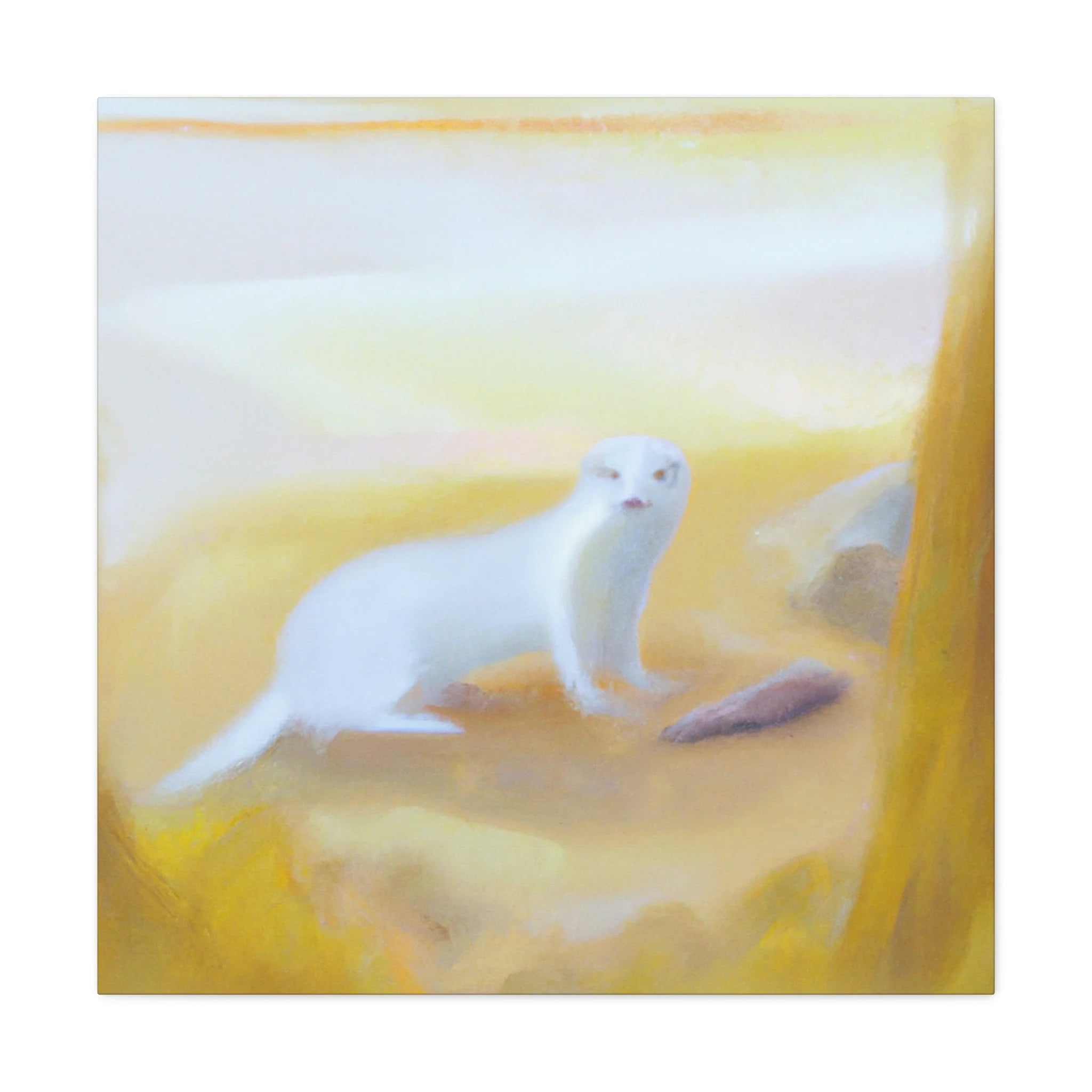 Ermine in Moonlight Scene - Canvas - Walmart.com