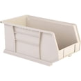 6 Pack Stackable & Hangable Storage Bin, 15" x 8" x 7", Stone Color ...