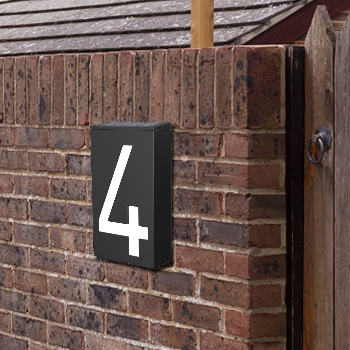 Buy LED Solar House Number Plaque Light Garden Solar Powered Address ...