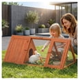 Rabbit Hutch Wooden Guinea Pig Hutch, Outdoor Bunny House with Run ...