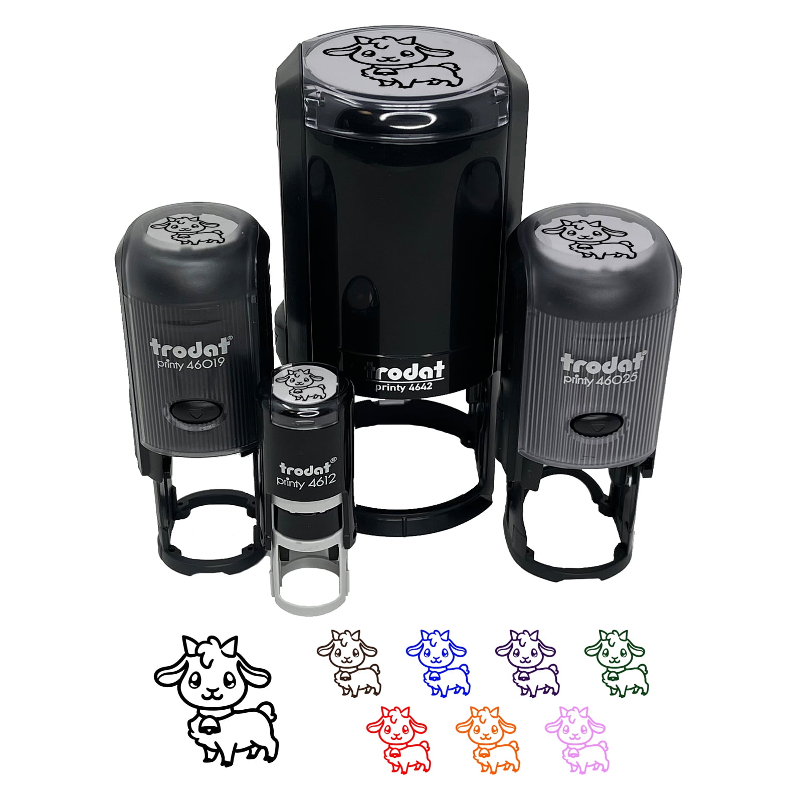 Darling Goat Farm Animal Self-Inking Rubber Stamp Ink Stamper - Lime ...