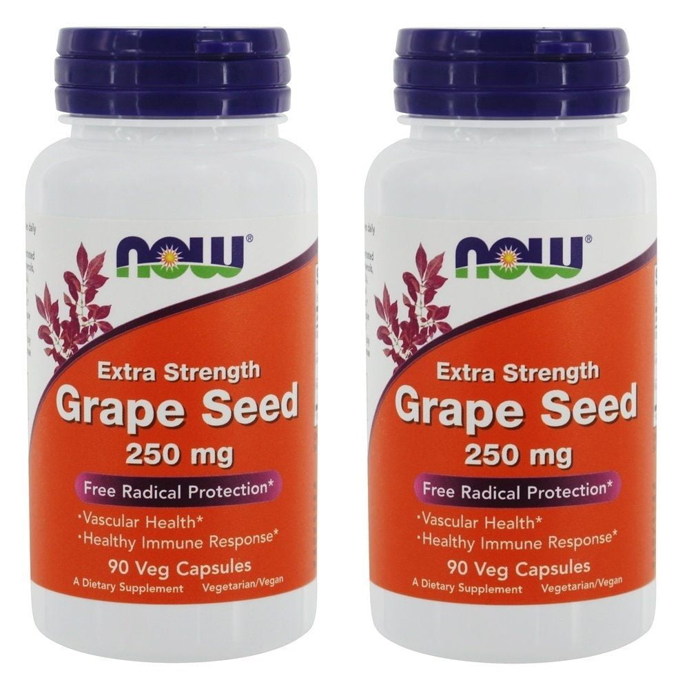 Now Foods - Grape Seed, Extra Strength, 250 mg, 90 Veg Capsules, 2 Pack ...