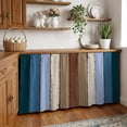 Cabinet Curtains 28"W x 51"L, Blue Brown Sink Skirt for Bathroom ...