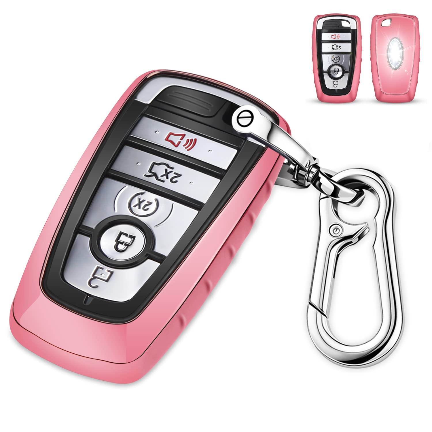 QBUC For Ford Key Fob Cover TPU Car Key Case Protector With Keychain QBUC For Ford Key Fob Cover TPU Car Key Case Protector With Keychain