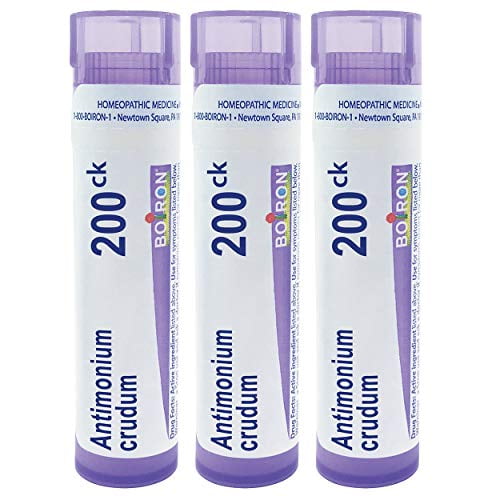 Boiron Antimonium crudum 200ck, 80 pellets, homeopathic Medicine for ... Boiron Antimonium crudum 200ck, 80 pellets, homeopathic Medicine for ...