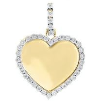10K Yellow Gold Reversible Diamond Memory Picture Frame 1.90" Pendant 5 ...
