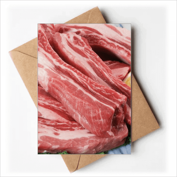 Rib Chop Raw Meat Food Texture Greeting Cards You are Invited ...