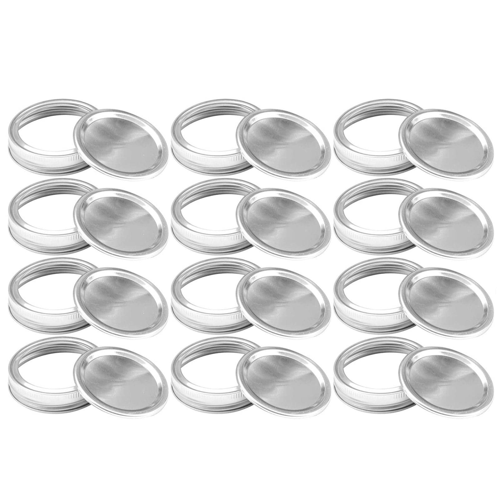 Flyflise 12 Pack Regular Mouth Replacement For Mason Jar Lids And Bands Split-Type Canning Jars Lids And Rings Bottle Storage Tin Caps (70mm)