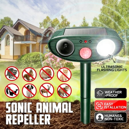 Solar Ultrasonic Pest Repeller, Garden Patio Solar Battery Powered ...