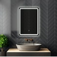 LED Lighted 20x28 Wall Mounted Rectangle Frameless Bathroom Vanity ...