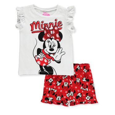Disney Girls' Minnie Mouse 2 Piece Shortall Set (Baby Girls) - Walmart.com