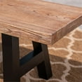 Noble House Lido Light Weight Concrete Outdoor Bench in Natural Oak ...