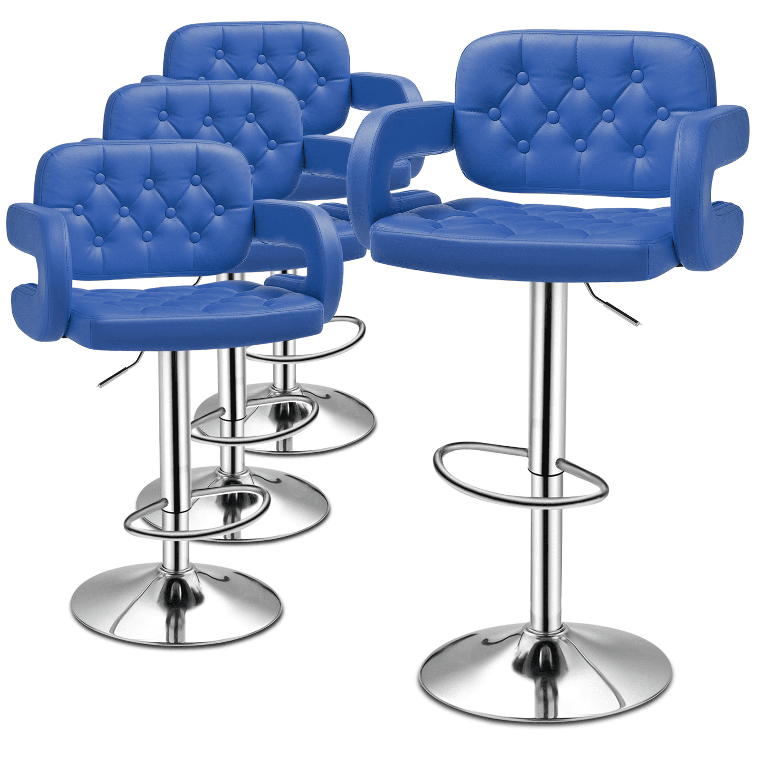 MoNiBloom Counter Height Swivel Bar Stool Set of 4, Adjustable Dining ...