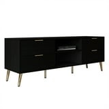 Castle Place Contemporary TV Stand Console for TVs up to 70" , Black ...