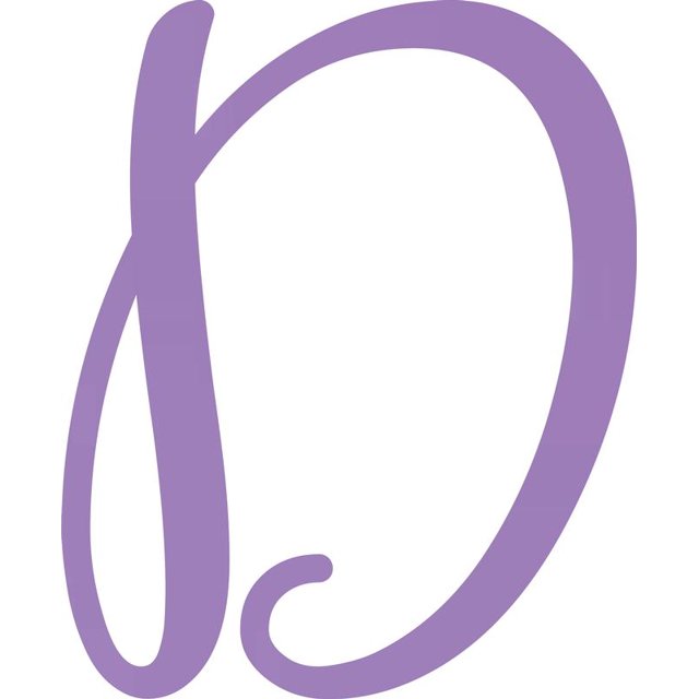 Acrylic Sign Letter, Plastic Blank D Script, 6'' Tall Lavender Alphabet ...