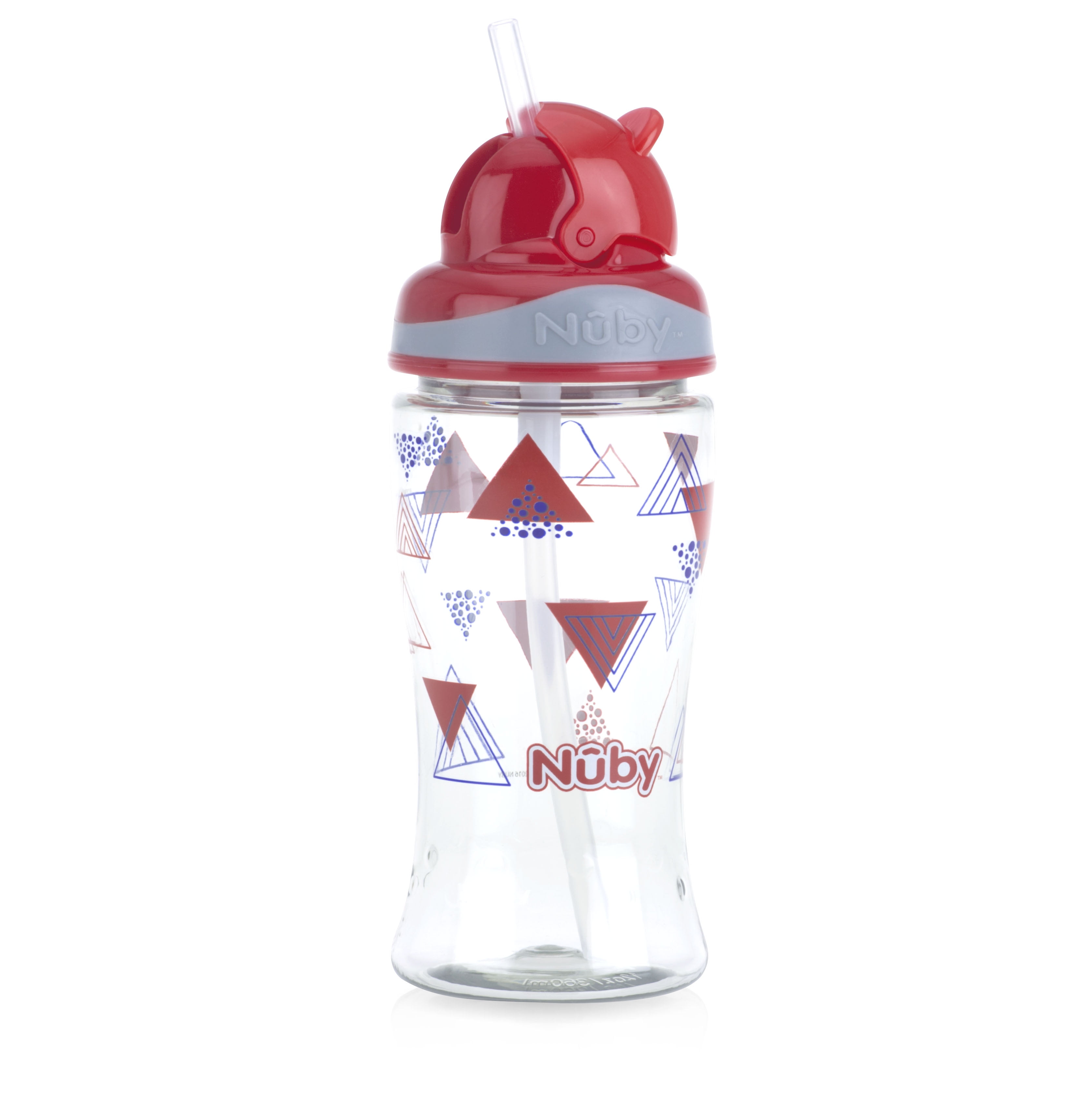 Nuby Thirsty Kids 12oz Flip-it Boost Cup, Red Triangles - Walmart.com