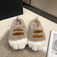 Cat Paw Slippers, Cozy 3D Fluffy Cat Paw Slipper Thickened Anti-Slip ...