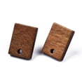 20Pair Walnut Wood Stud Earring Findings with Hole and 304 Stainless ...