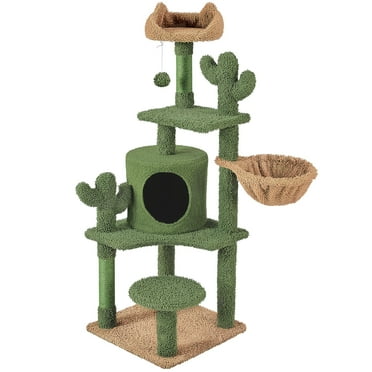 Smile Mart 54.5″ H Cactus Cat Tree with Padded Perch for Medium-sized ...