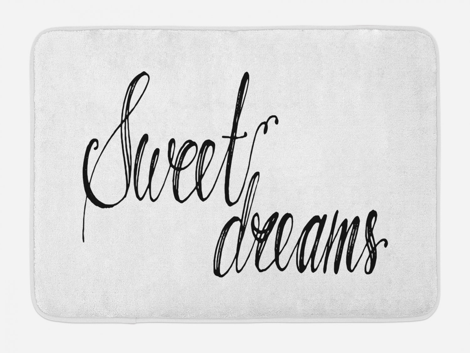 Sweet Dreams Bath Mat, Modern Calligraphy Inscription by Hand Positive ...