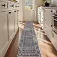 2x12 Runner Rug - Vintage Washable Non Slip Low-Pile Faux Wool Carpet ...