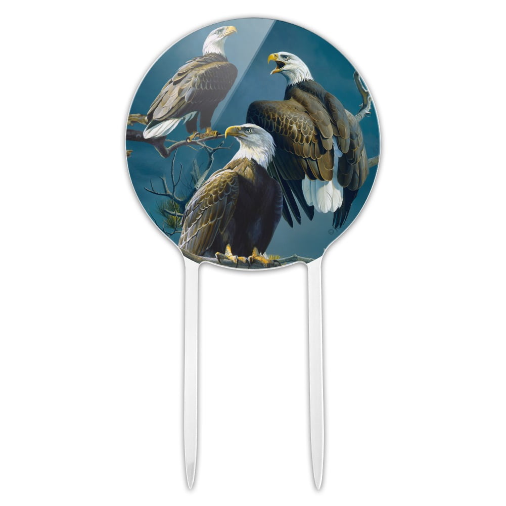 Acrylic Bald Eagle Tree Top Gathering Cake Topper Party Decoration for ...