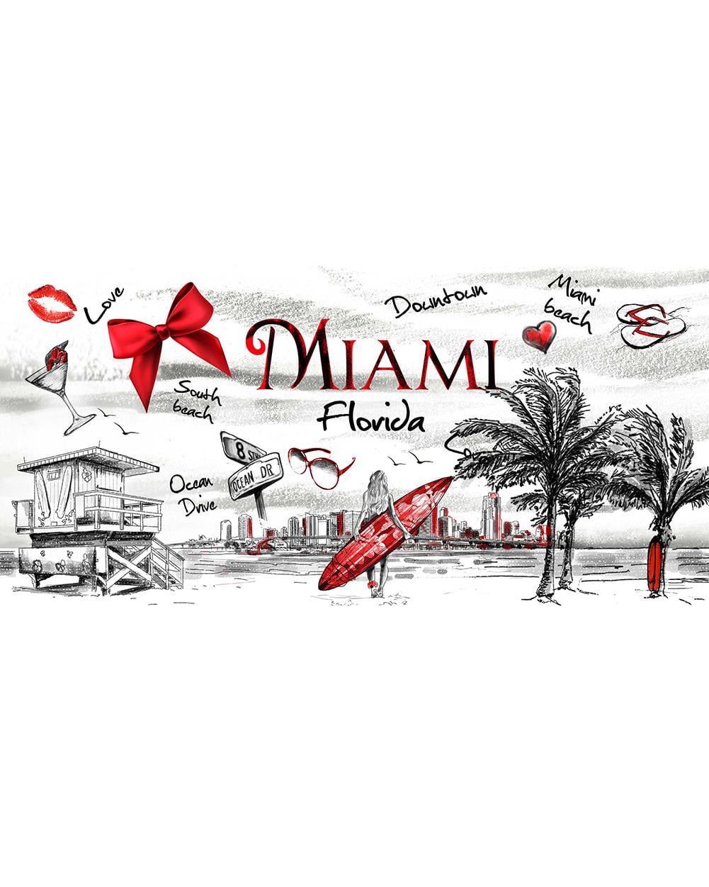 Island Gear Miami Beach Classic 30x60 Cotton Velour Beach Towel ...