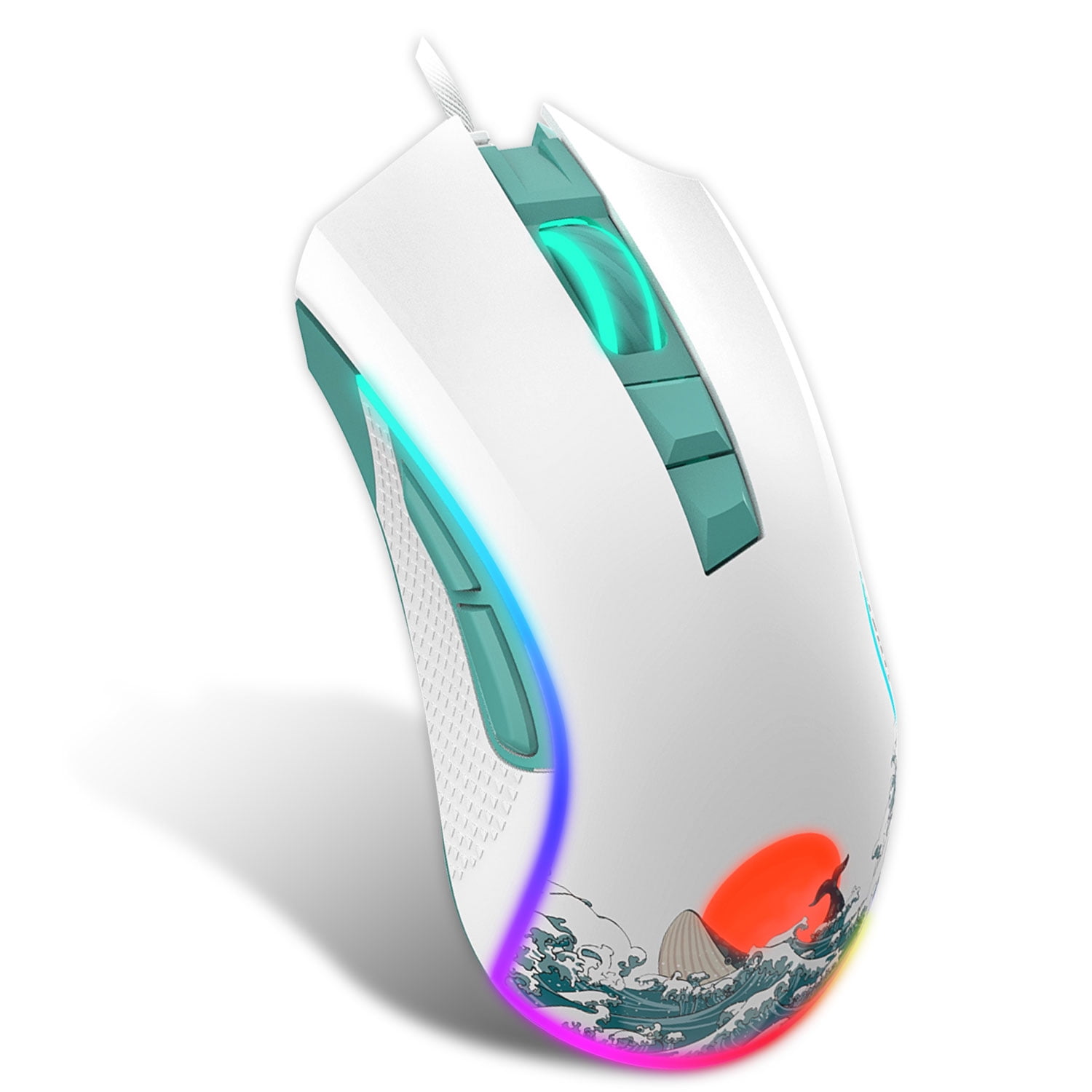 XVX Gaming Mouse Wired RGB Mouse Backlighting 7 Programmable Buttons ...